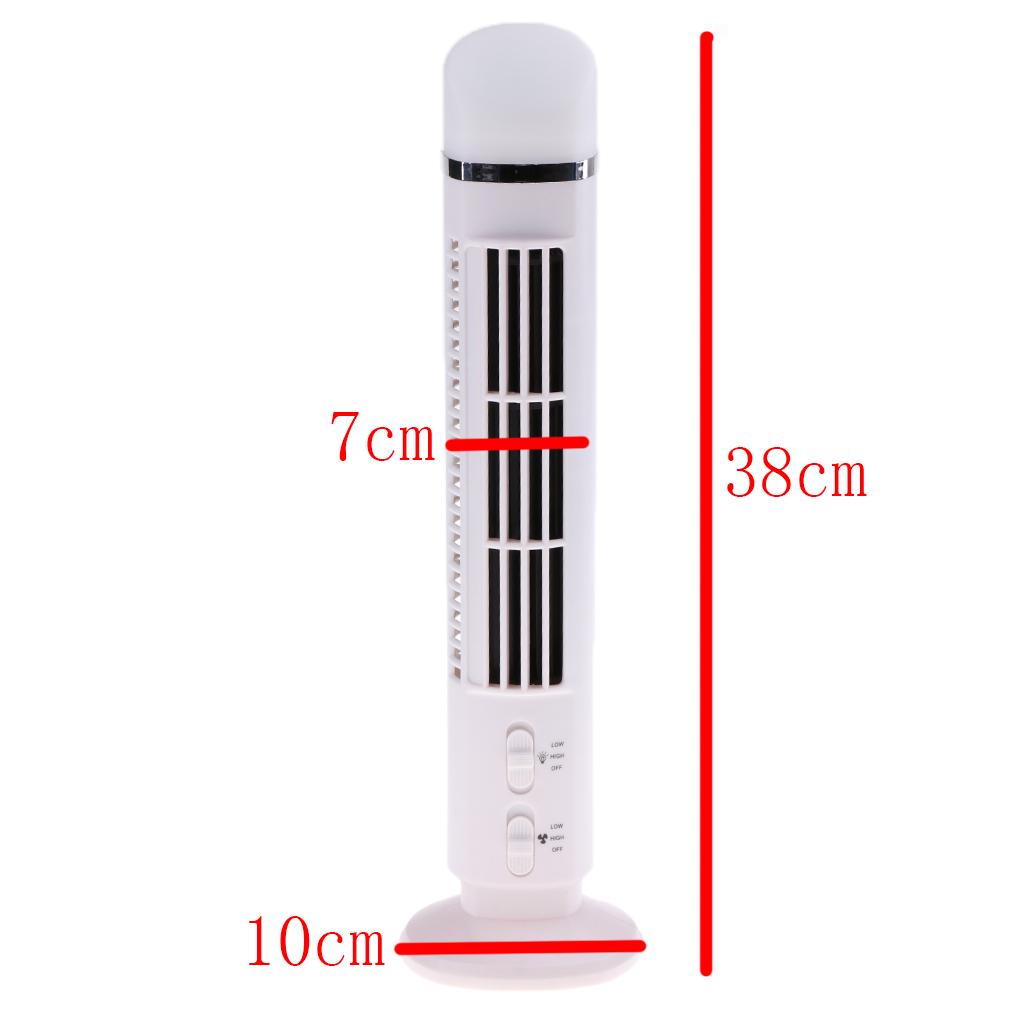 Buy White USB Mini Tower Desk Fan with Led Light Cooling for Home ...