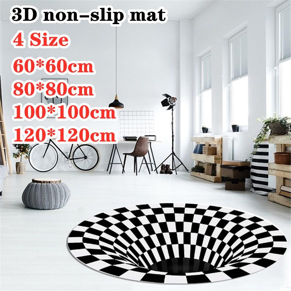 3D Non-Slip Carpet Bottomless Hole Optical Illusion Area Rug Carpet for ...