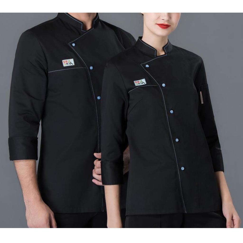 Buy Chef Coat Jacket Long Sleeve Catering Kitchen Work Uniform Apparel ...