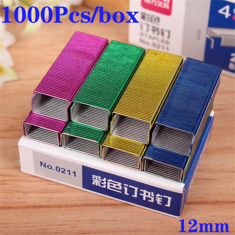 Buy Colorful Stapler Stitching Needle 12mm Stainless Steel Book Staples ...
