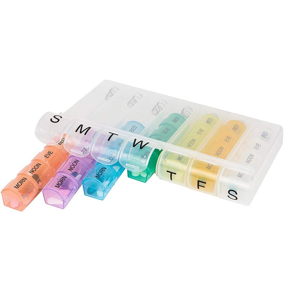 Buy 7 Days Weekly Health Care Spring Pill Box Organizer Portable 4 ...