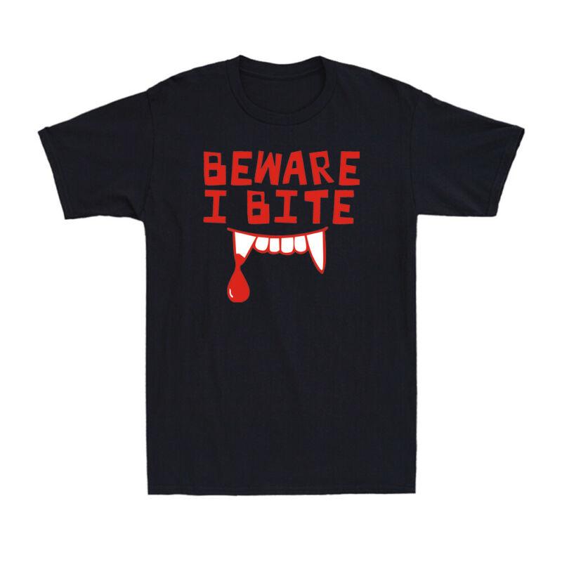 Buy Beware I Bite Sarcastic Humor Graphic Novelty Funny T-Shirts Men ...