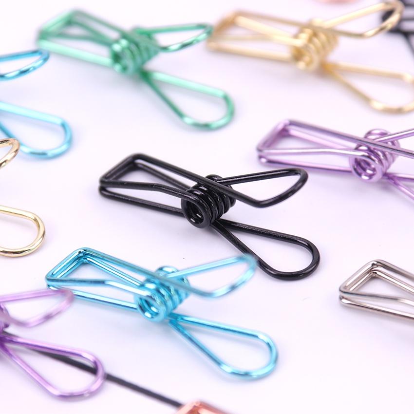 Buy 10Pcs Small Hollow Out Metal Binder Clips for Office School Paper ...