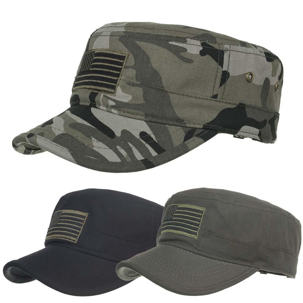 Buy Washed Cotton Military Caps Cadet Unique Design Vintage Flat Top ...