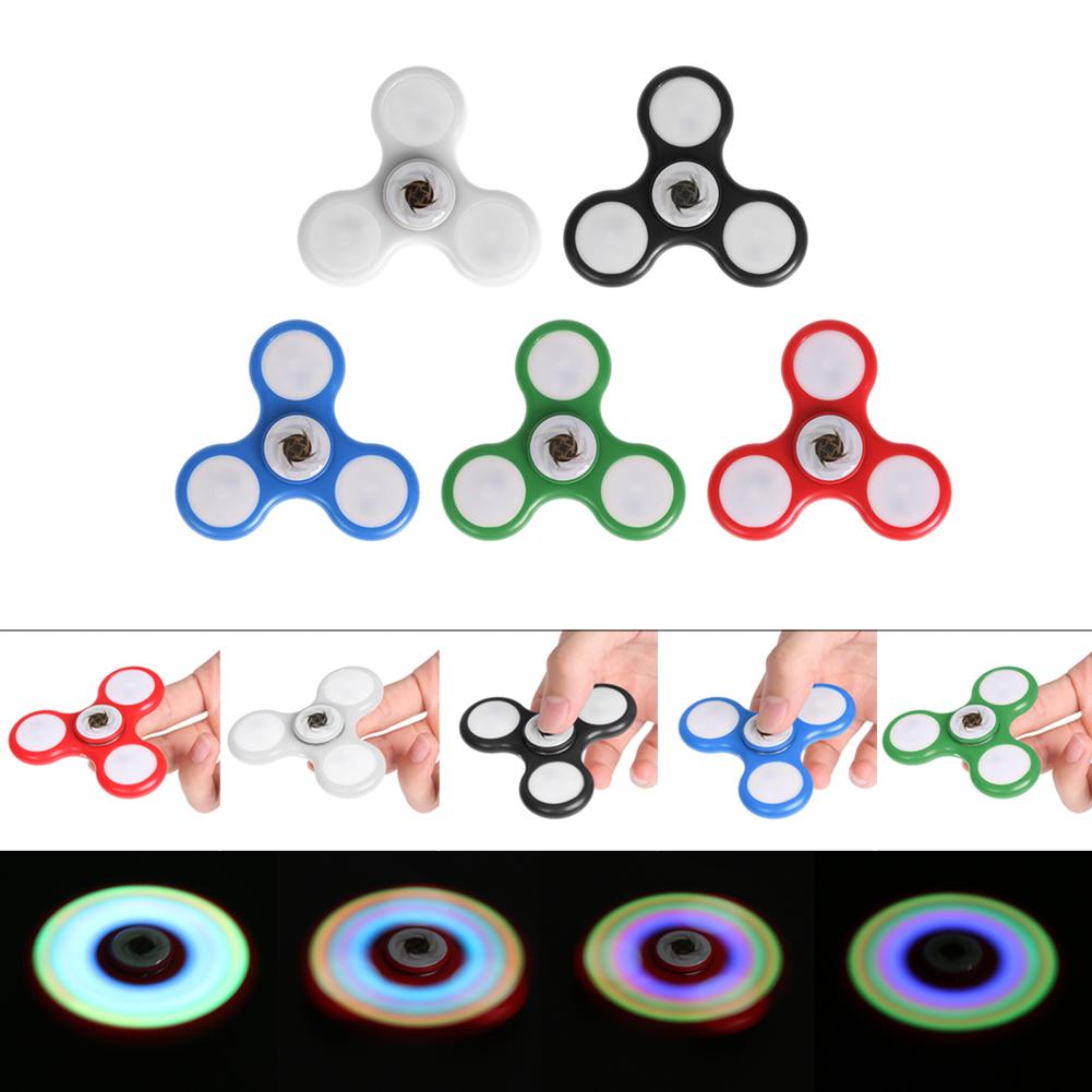Buy Cool Three Stalls Multi Color Gyro LED Finger Spinner Fidget Toys ...