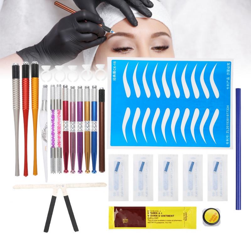 Buy Eyebrow Makeup Ruler Manual Pen Set Eyebrow Positioning Stencil ...