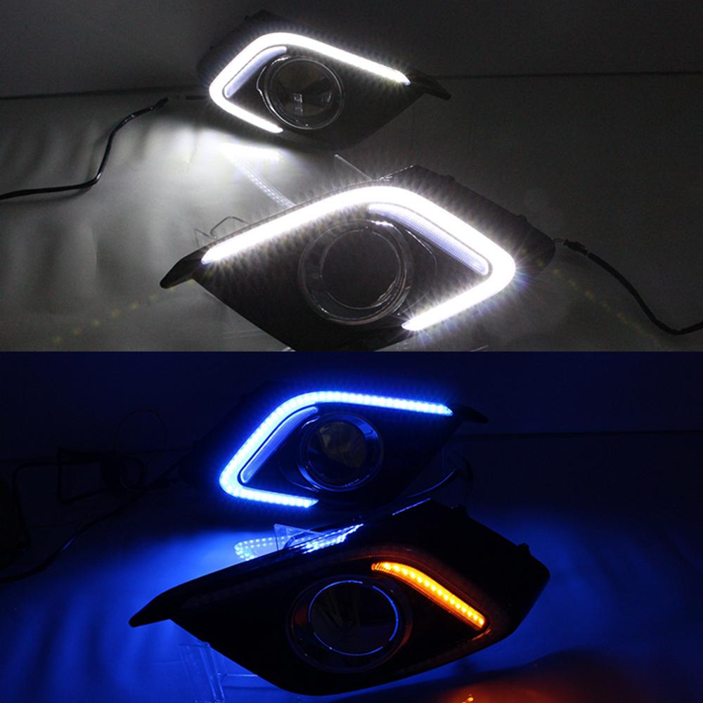 Buy 2PCS LED DRL Daytime Running Lights Daylight Fog light cover DRL For Mazda 3 Mazda3 Axela ...