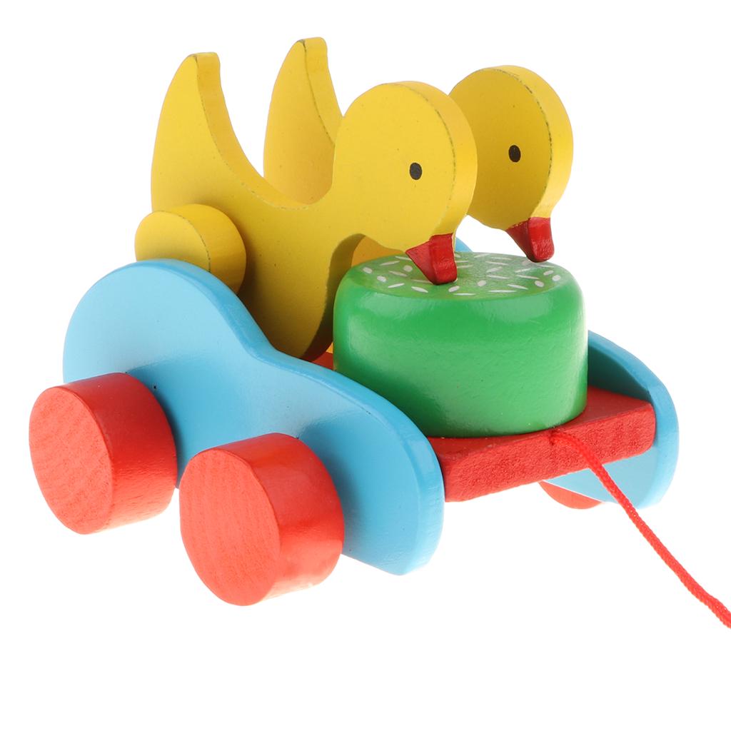 Buy Wooden Pull String and Double Duck Peck Rice Kids Toddler ...