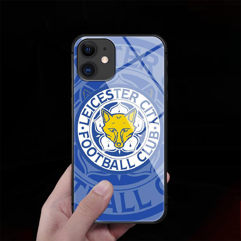 Buy Football Leicester City Tempered Glass Phone Case Cover For IPhone ...