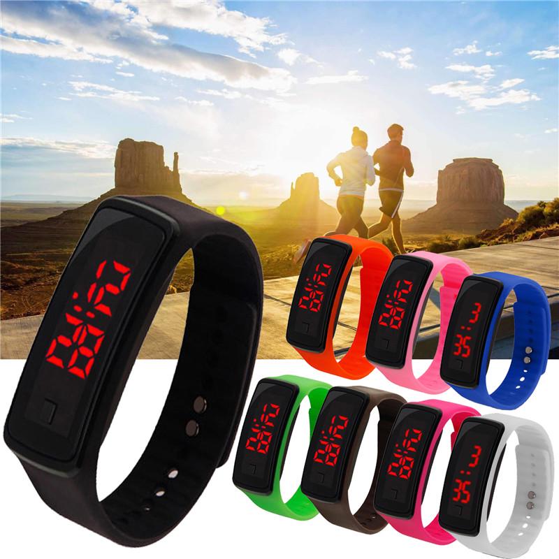 Buy LED Digital Display Watches Children Students Silica Gel Sports ...