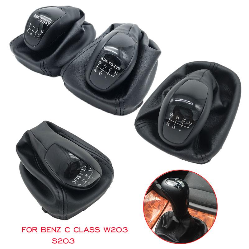 Goedkope 5/6 Speed Gear Shift Knob Stick Lever Knob Shifter Leather ...