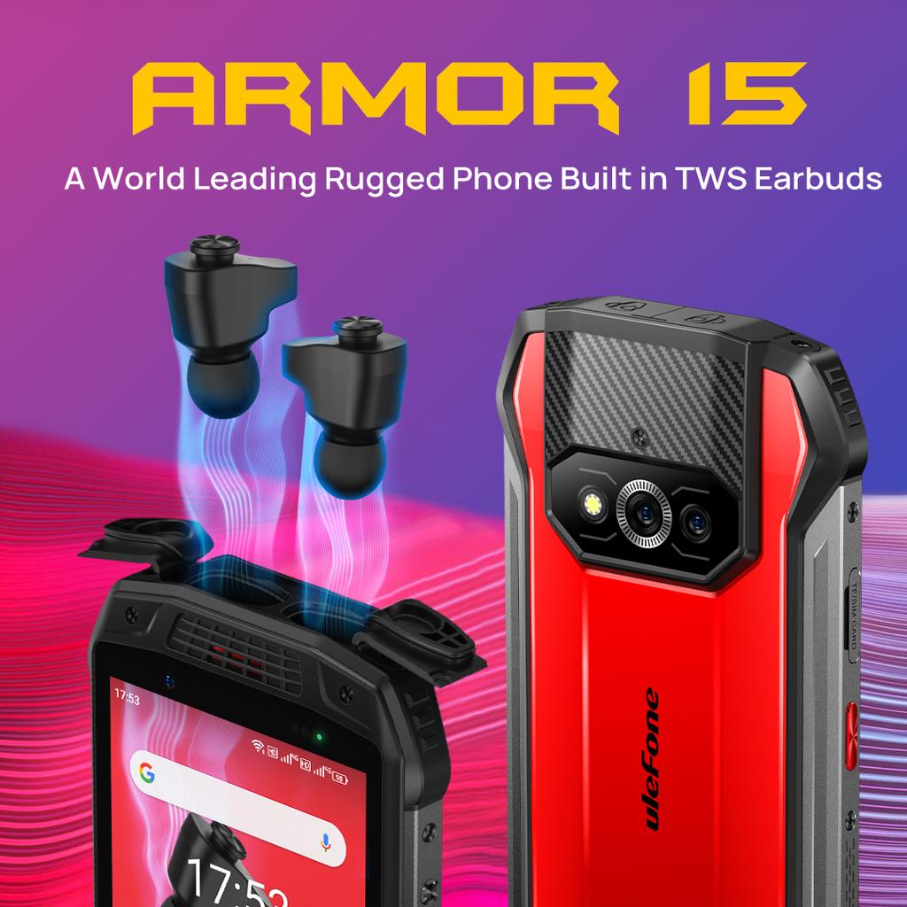 Buy Smartphone Ulefone Armor 15 Rugged Phone Built-in TWS Earbuds 128GB ...