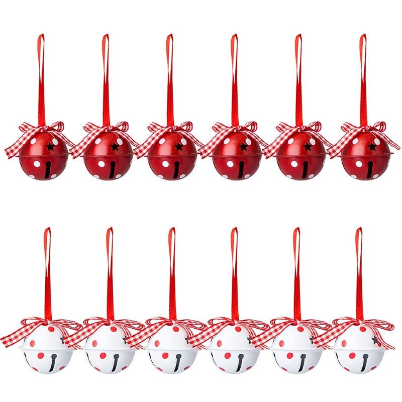 Buy 12 Pcs Large Christmas Bell Pendant Set DIY Christmas Jingle Bells ...