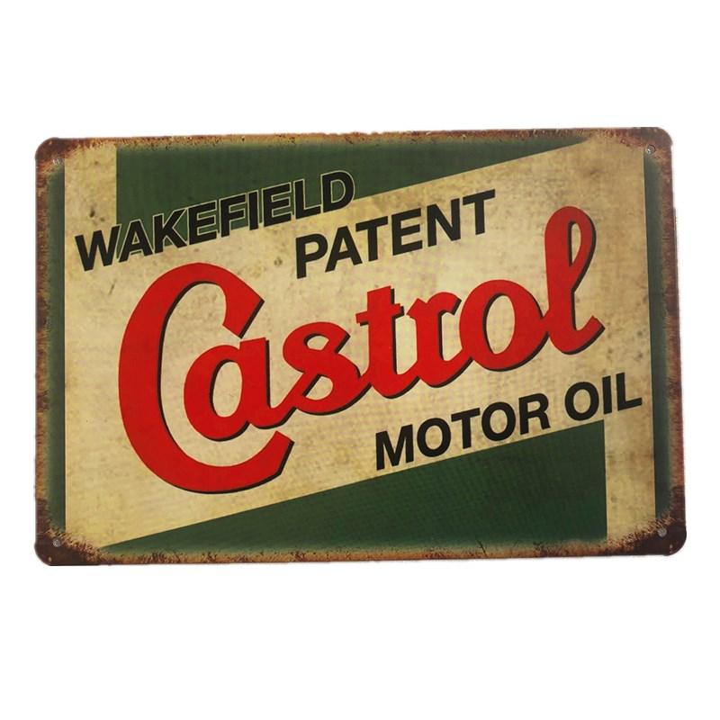 Cheap Vintage Classic Rusted Metal Signs Motor Gas Oil Castrol Tin Sign ...
