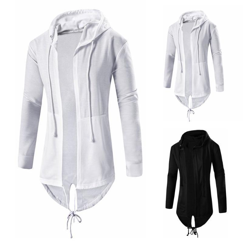 Buy Men's Cardigan Hooded Long Cloak Cape Coat Loose Casual Slim Fit ...