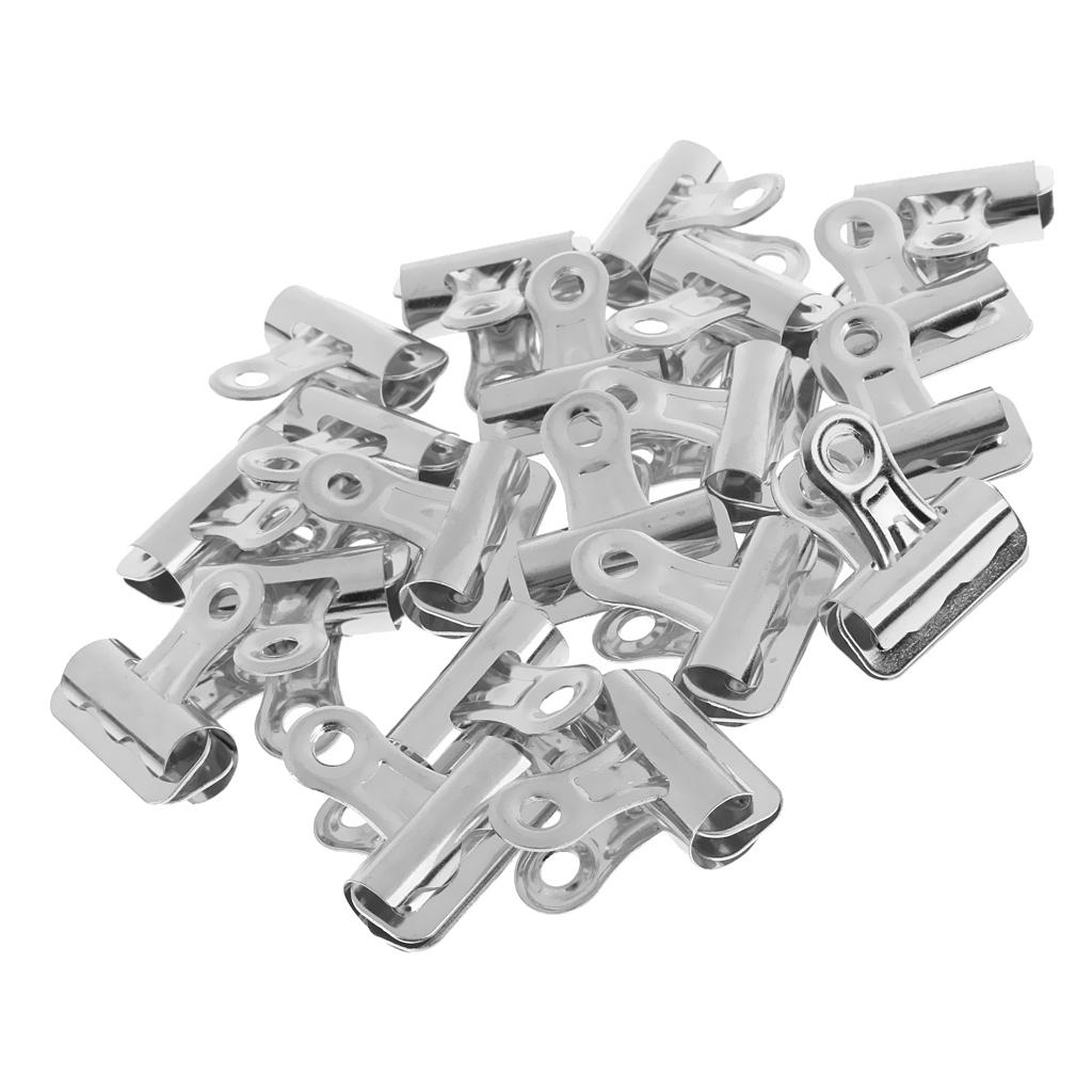 Buy 20 Pieces Metal Bulldog Clip Hinge Clips for Paper Bag Money Photo ...