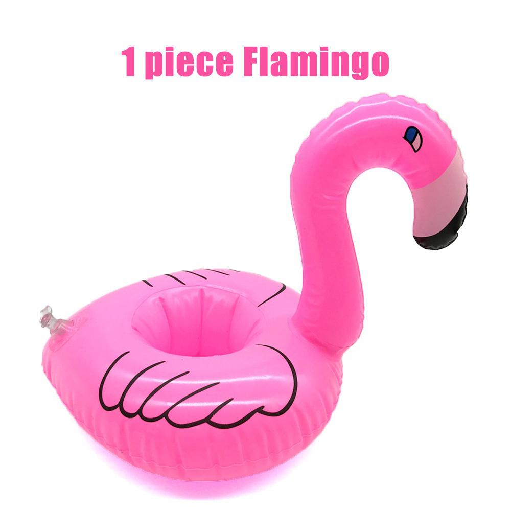 Mini Inflatable Flamingo Donut Pool Float Toys Drink Float Cup Holder ...