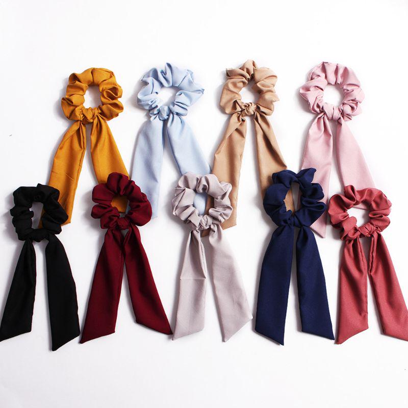 Hair Rope Plain Banquet Wedding Ponytail Holder Long Ribbon Scarf Large ...