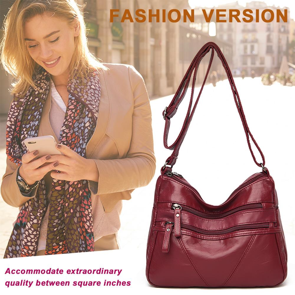 Cheap Daily Mom Crossbody Purse Bags Portable PU Leather Multi-pocket ...