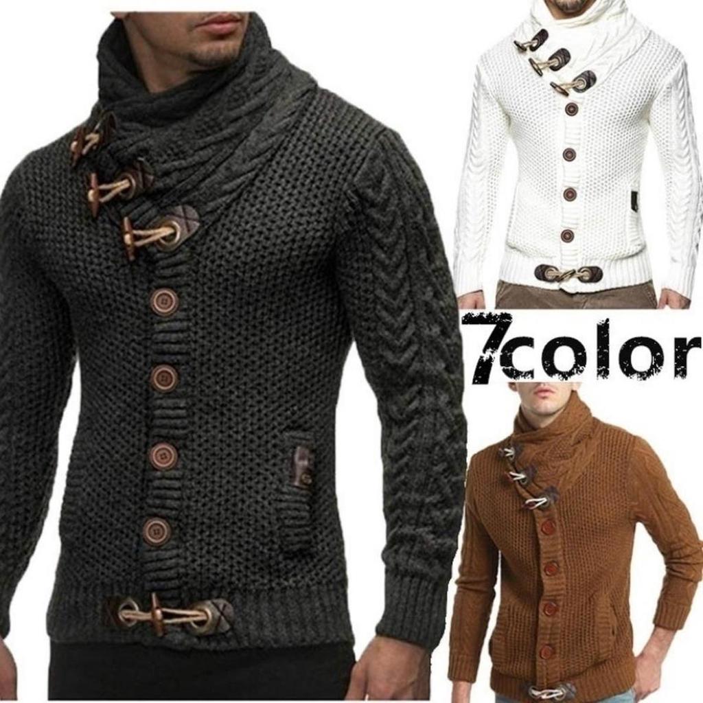 Buy Sweater Coat Autumn Winter Knitted Cardigans Coats Men at ...