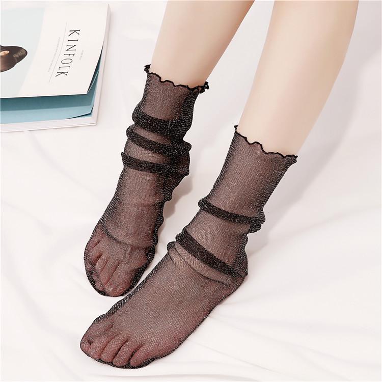 Buy Fashion Lady Sheer Hollow Net Socks Summer Sexy Yarn Silk Trendy ...