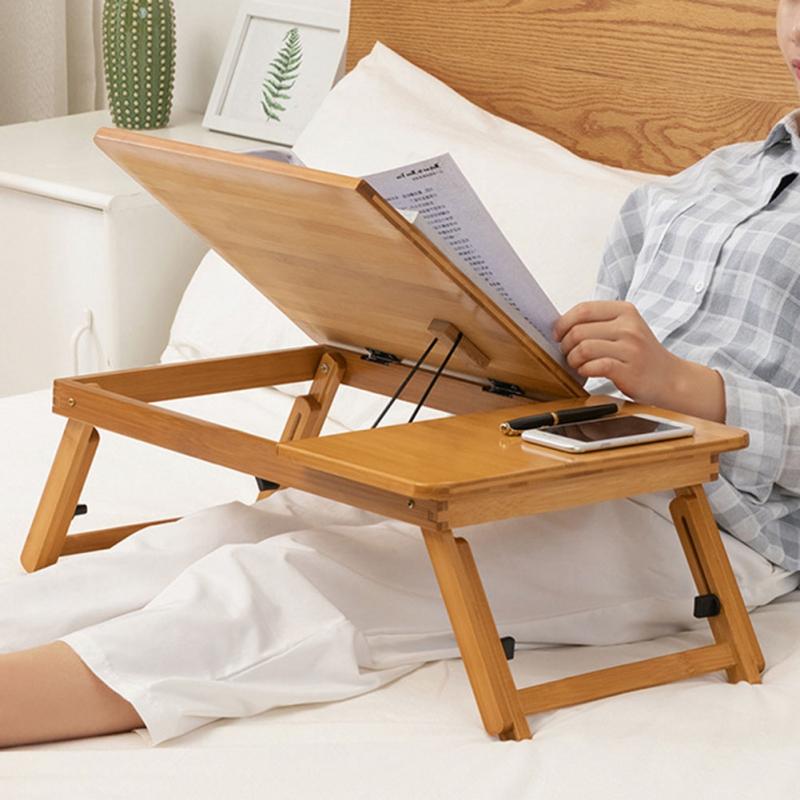 Modern Style Bamboo Folding Bed Computer Table Student Laptop Desk ...