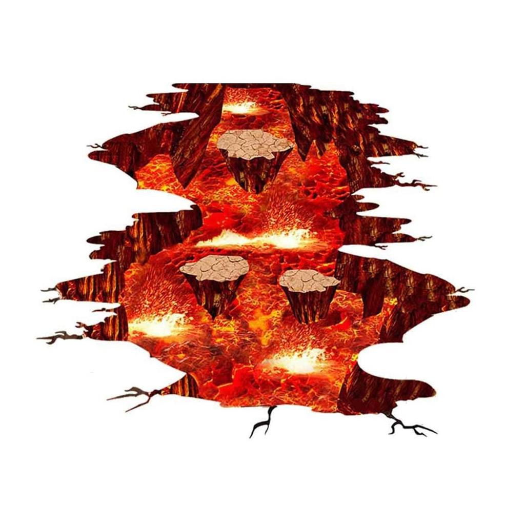 Buy 3D Space Wall Decals Flame and Lava Floor Stickers Wall Murals at ...