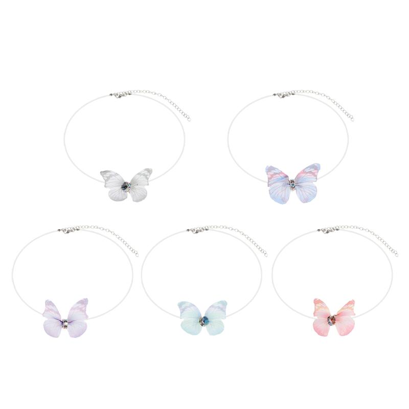 Invisible Butterfly Pendant Necklace Transparent Fishing Line Chokers ...