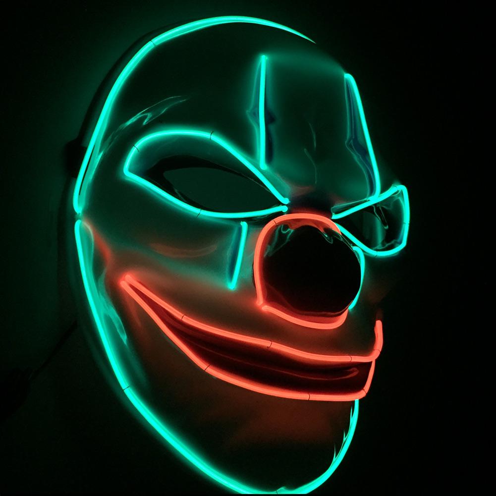 Buy Full Mask Clown Nightclub Face Props Halloween LED Masks for ...