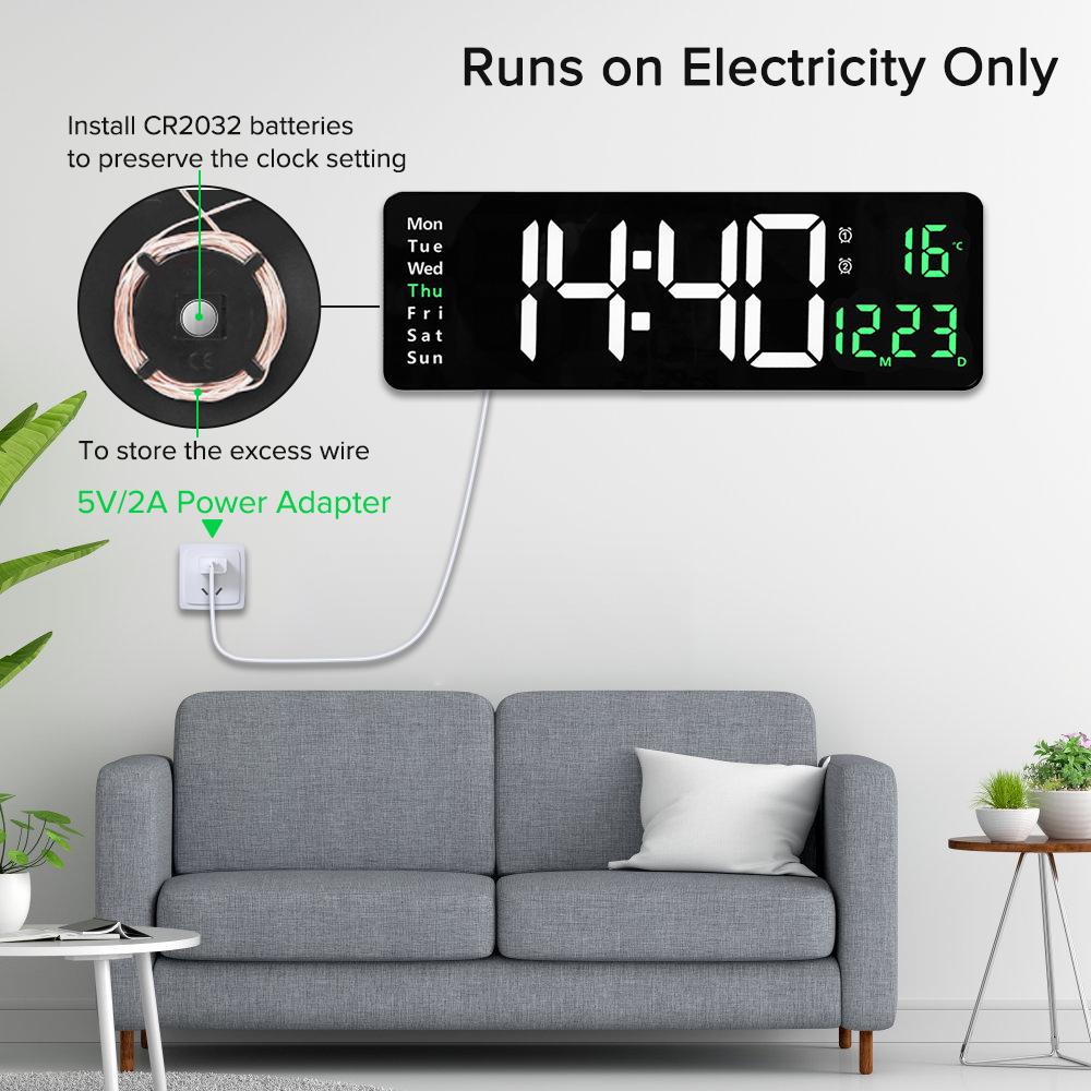 Elegant LED 16-Inch Wall Clock Minimalist Living Room Timepiece with ...
