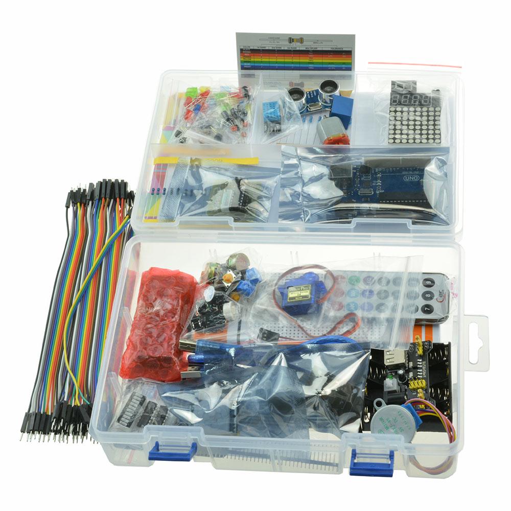 UNO R3 Expansion Board Breadboard Sensor Module LCD1602 Servo Processing Learning Kit for ...