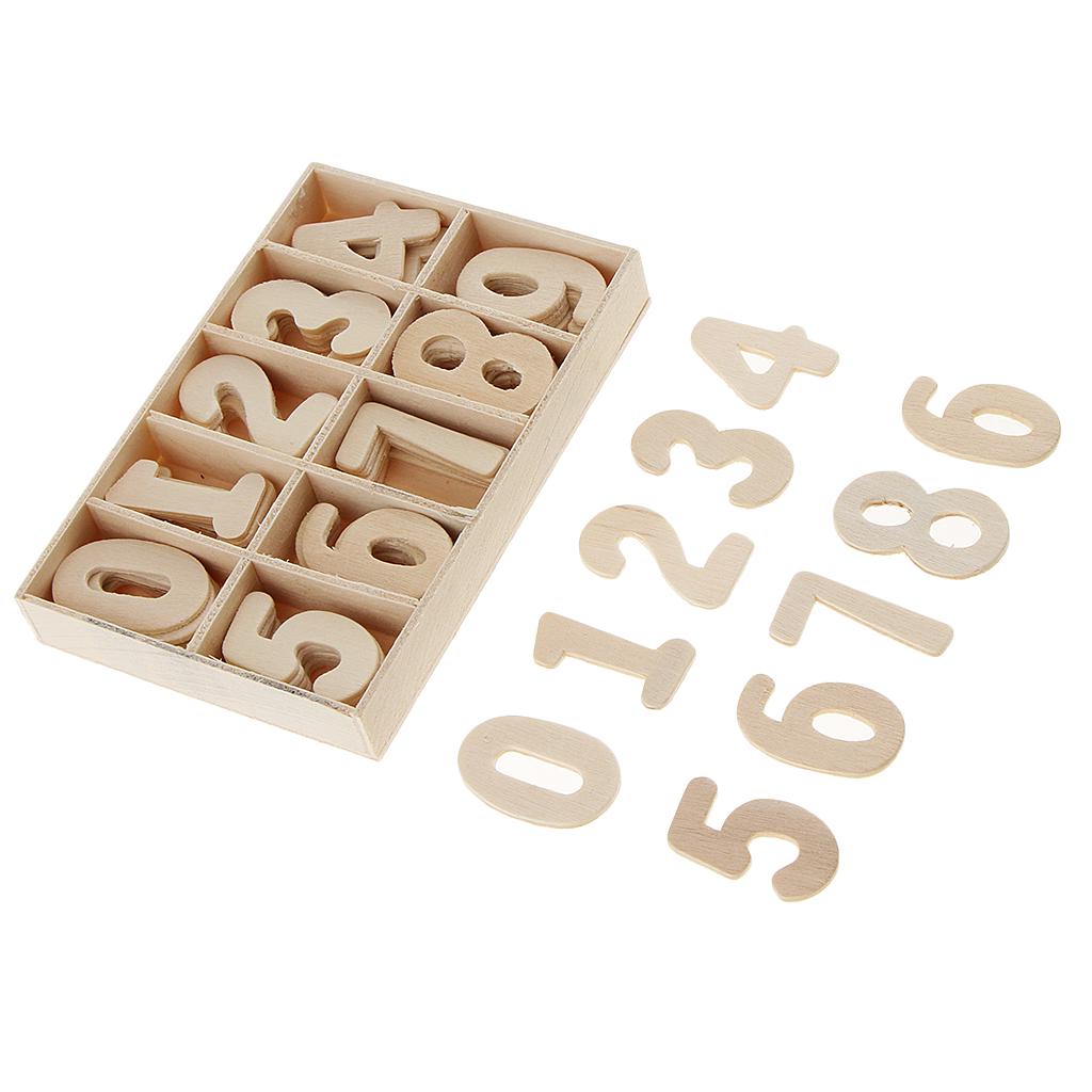 180Pieces Wooden Numbers Craft with Storage Tray Kids Learning Toy ...