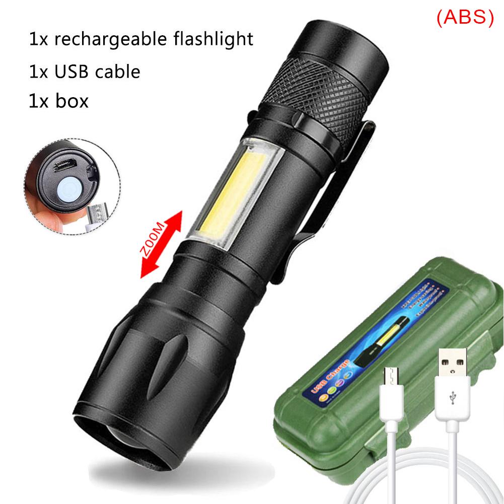Satın alın T6 COB Light Flashlight Rechargeable Portable LED Flashlight ...