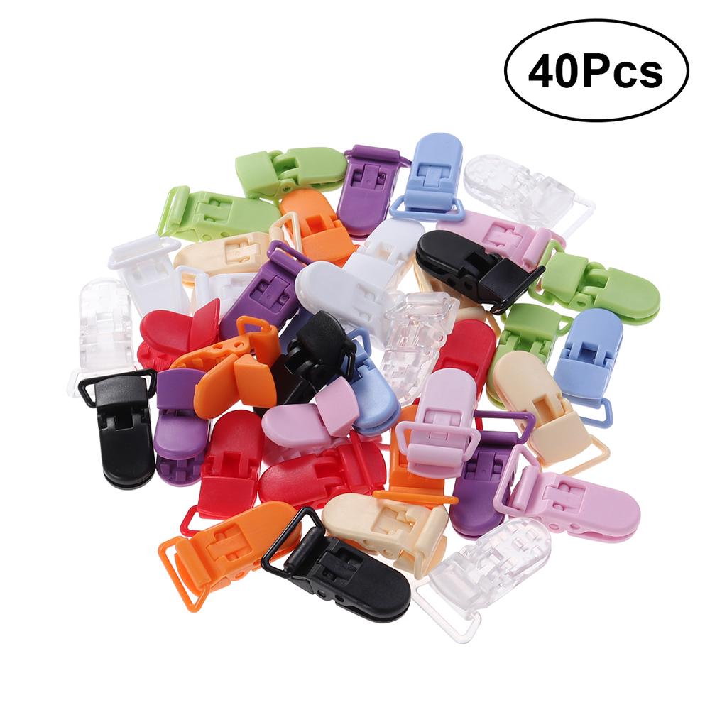 Buy 40pcs Plastic Pacifier Clips Gripping Teeth Pacifier Clips for ...
