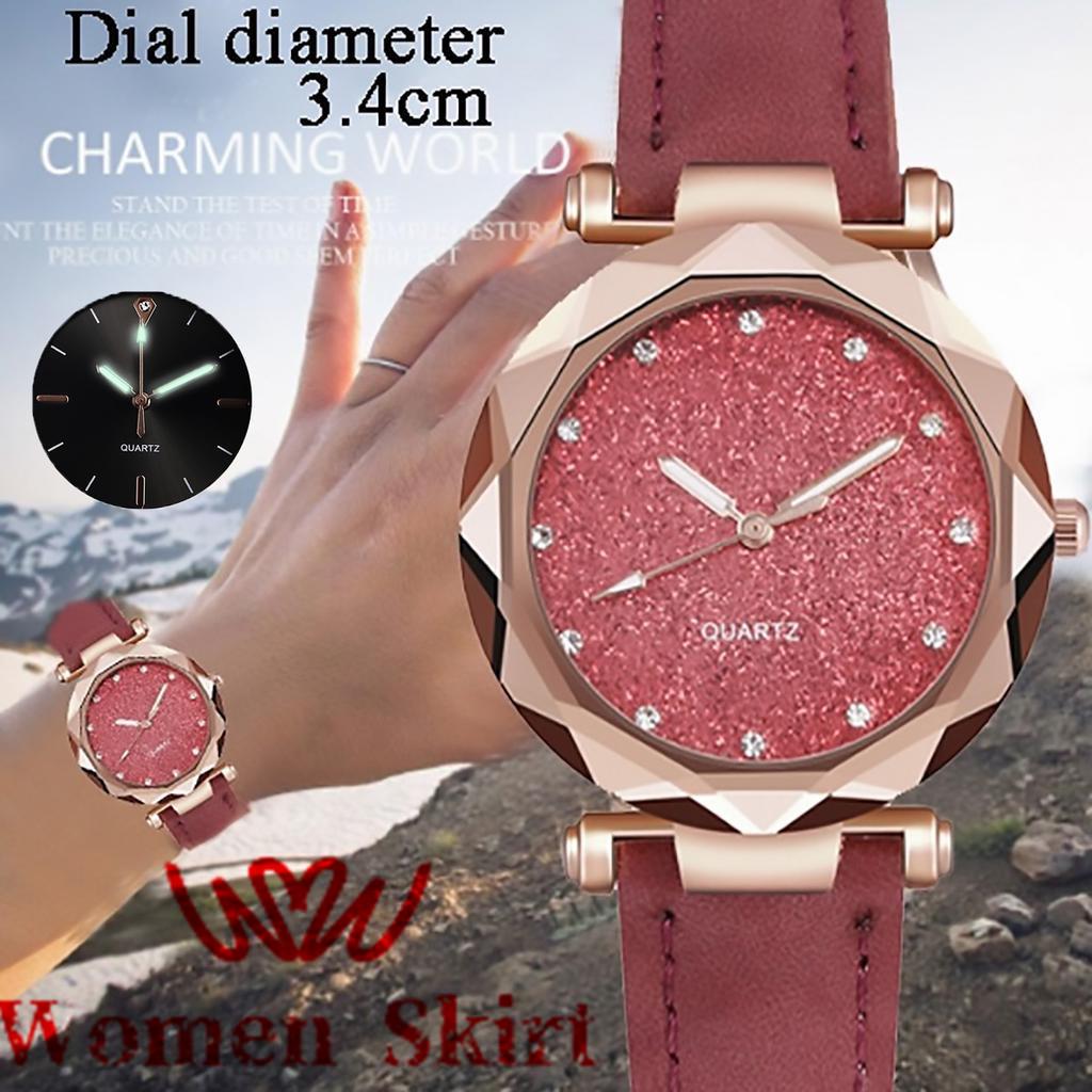Buy Ladies Fashion Korean Rhinestone Rose Gold Quartz Watch Female Belt ...