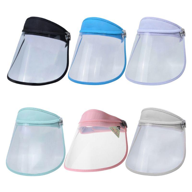 Buy Full Face Protective Shield Visor Adjustable Transparent Hat Splash ...