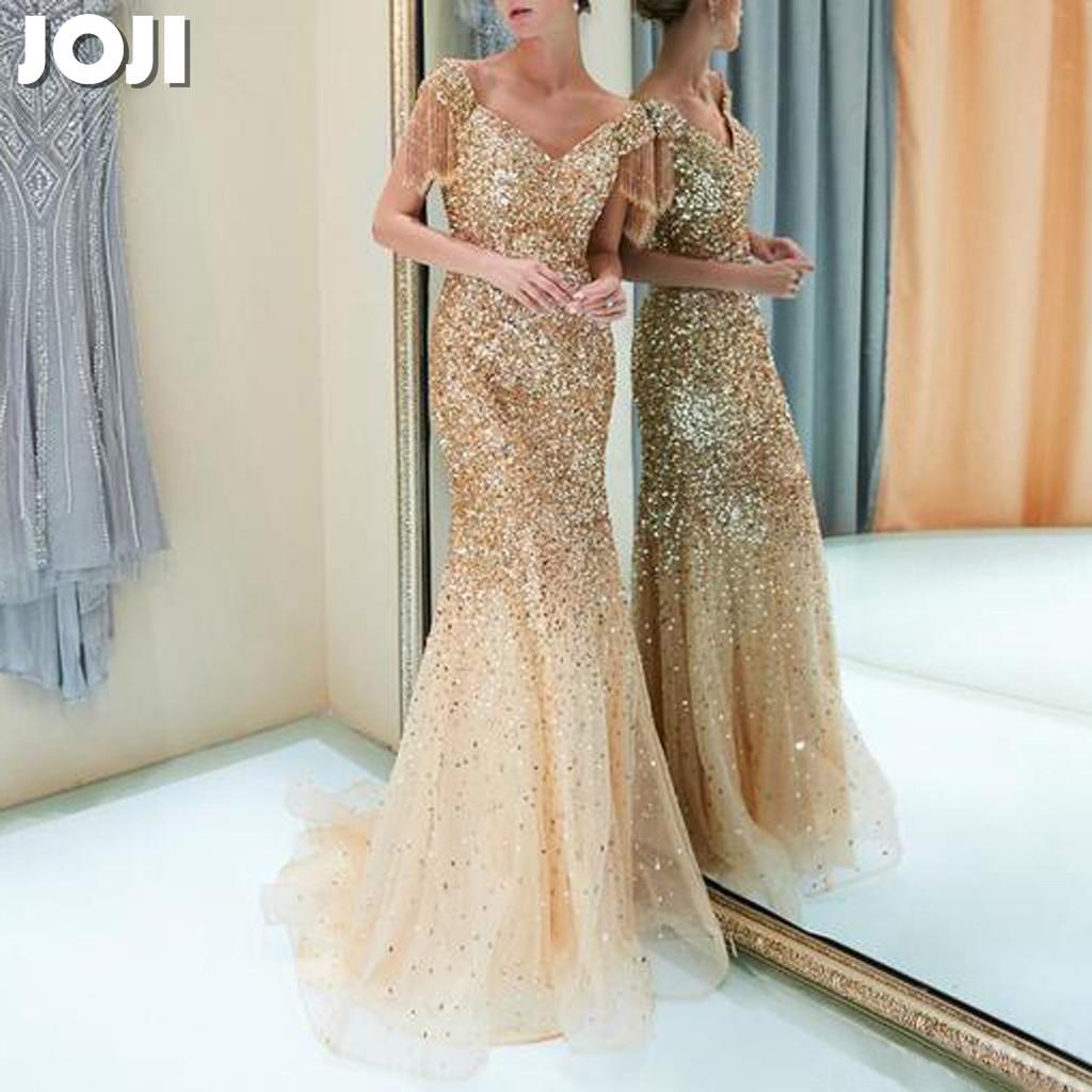 Buy Joji Deep V Sleeveless Neckless Women Showback Sexy Dress Long ...