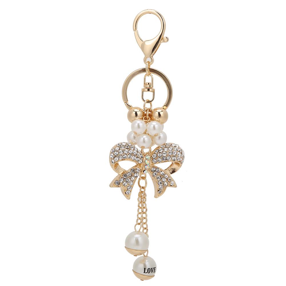 Buy Keychain Alloy Exquisite Bowknot Shape Gift Girl Handbag Decoration ...