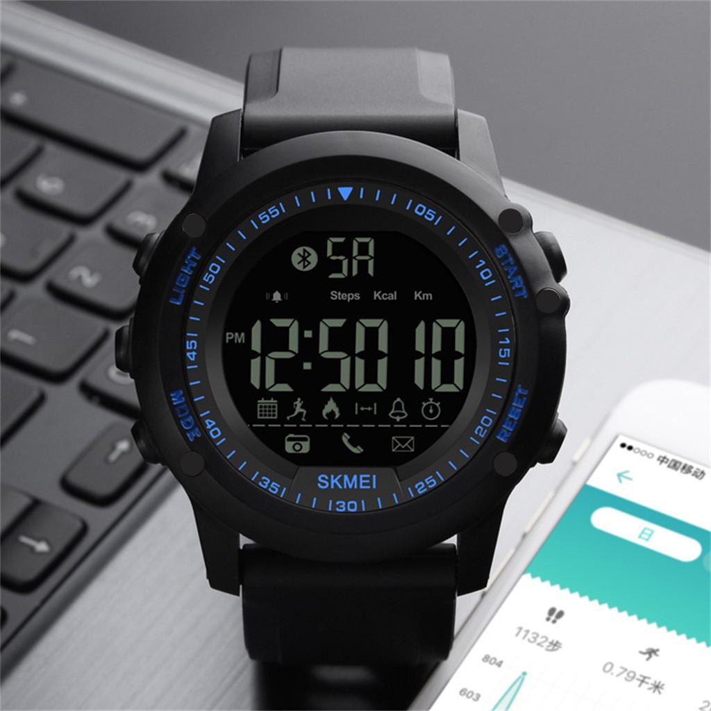 Buy SKMEI Mens All Black Military Style Smart Watch Functions Activity ...