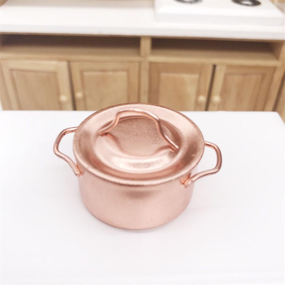 Buy Copper Cooking Pan Pot 1/12 Dollhouse Miniature Kitchen Cookware ...