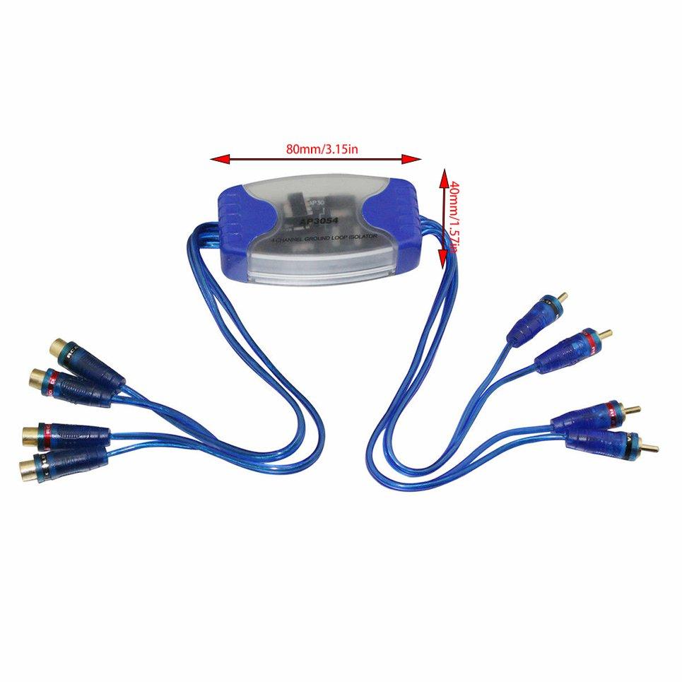 PAU 4-Channel Rca Audio Noise Filter Suppressor Ground Loop Isolator ...
