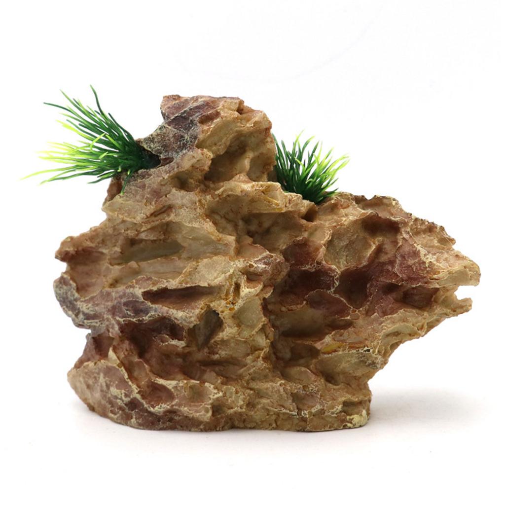 Aquarium Decoration Artificial Resin Landscape Lifelike Fish Tank Rock ...