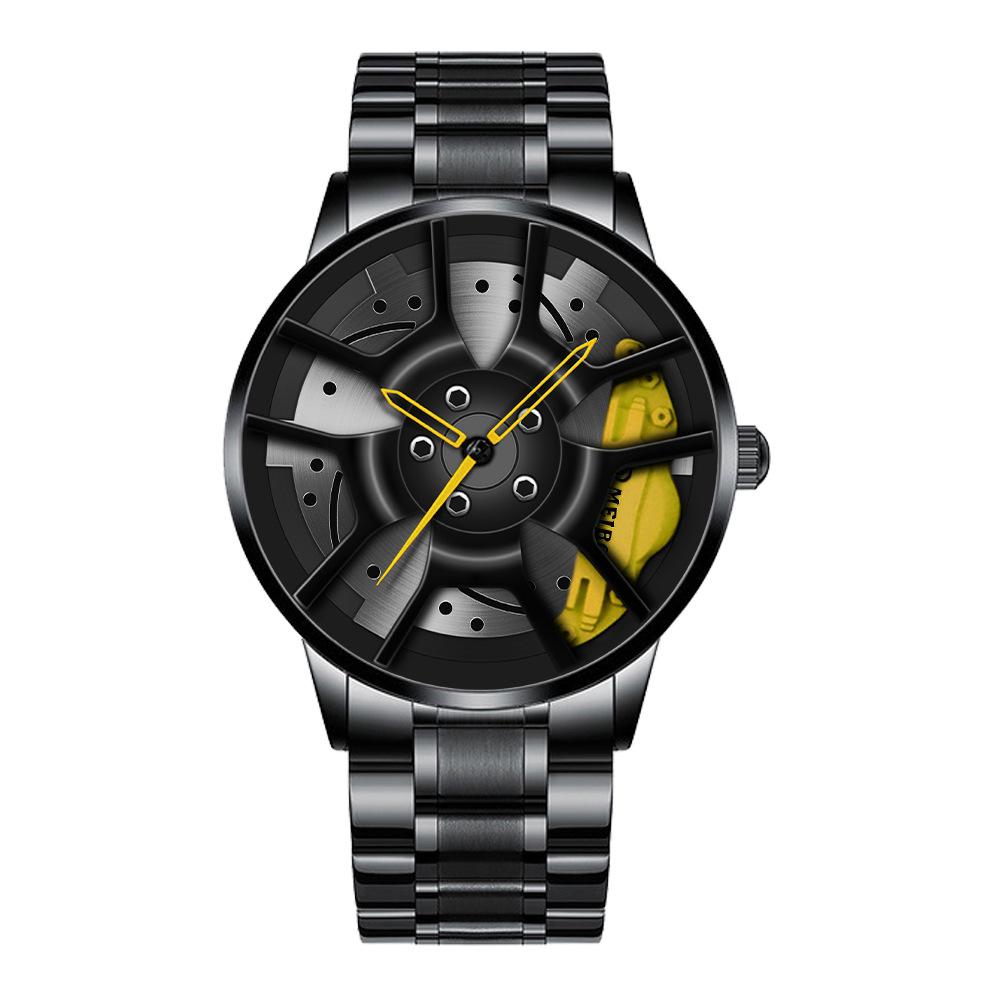 Buy Fashion Car Wheel Watches Luxury Stainless Steel Waterproof Watch ...