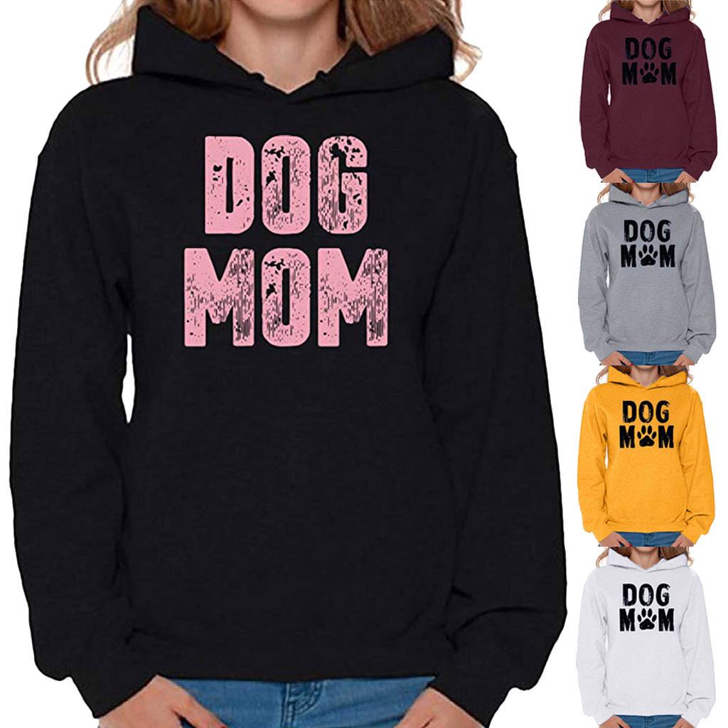 Buy Women's Dog Mom Hoodie Hooded Sweatshirt Dog Lover Dog Paw Gift for ...