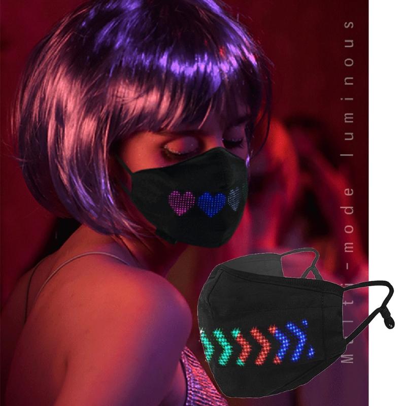 Buy LED Mask Programmable Message Display Face Mask App Controlled USB ...