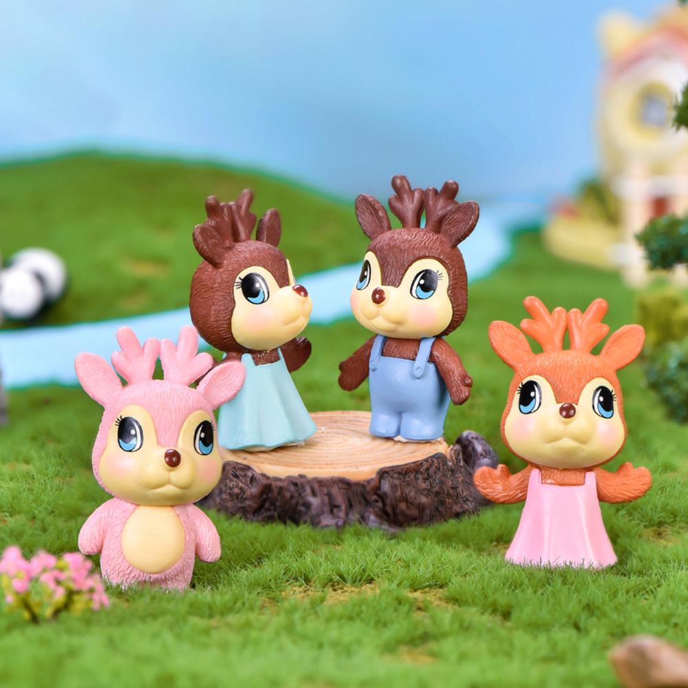 Buy 6Pcs Cute Mini Cartoon Deer Landscape Ornament Garden Miniature ...