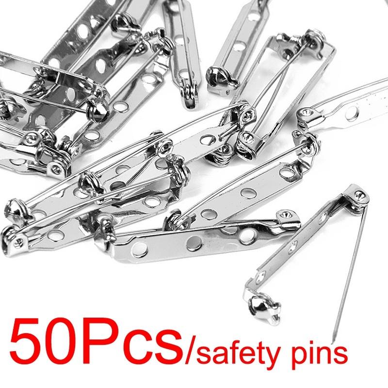 50pcs Bar Pins Brooch Lock Back Safety Catch 25mm 1 Inch Rolling DIY ...
