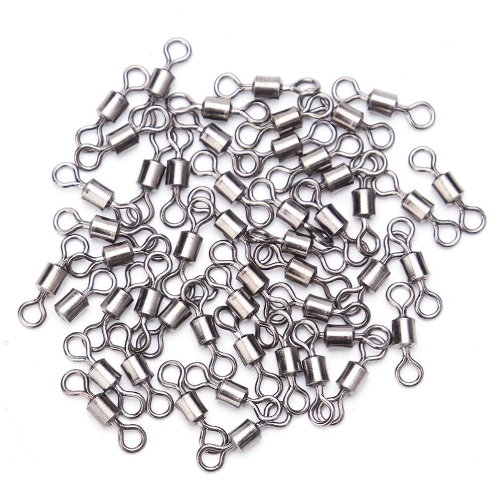 Buy 50pcs Fishing Swivel Ball Bearing Solid Rings Hook Connector ...