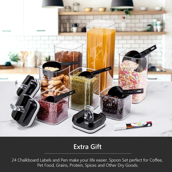 Buy 7pcs Sealed Food Storage Containers Bulk Jar Set for Cereal Plastic ...