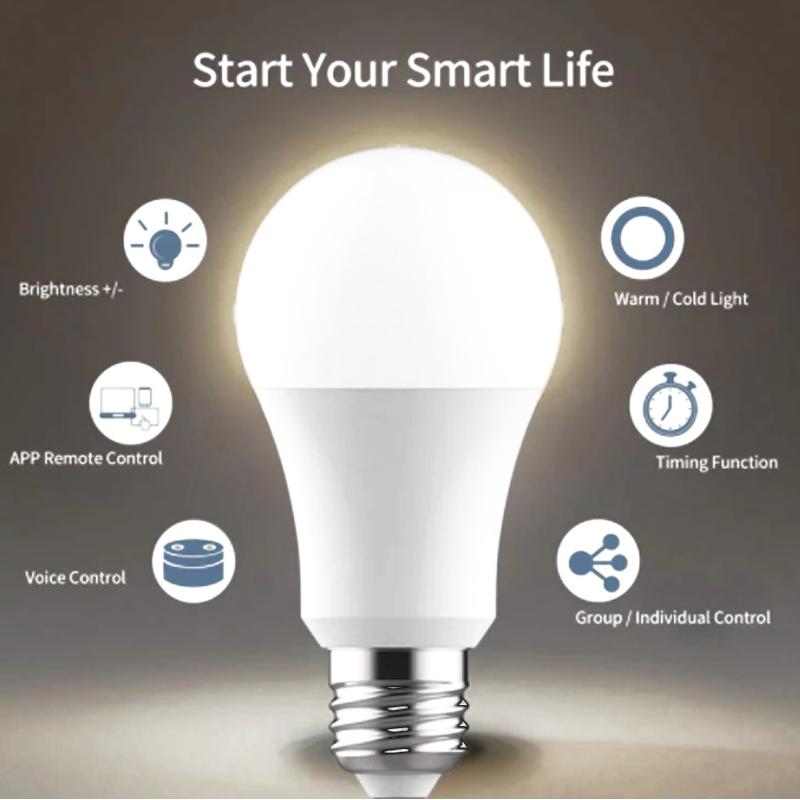 Buy Smart Wifi Bulb Dimming Light Bulb 9W RGBCW Smart Light Bulb Voice ...